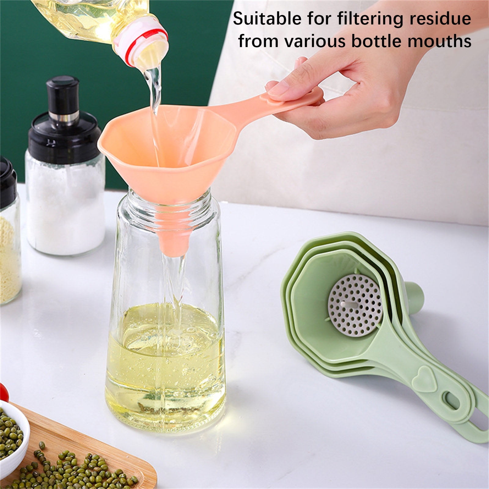 Plastic Oil Funnel Set, 4-Piece Household Funnels, Spout Pourer ...