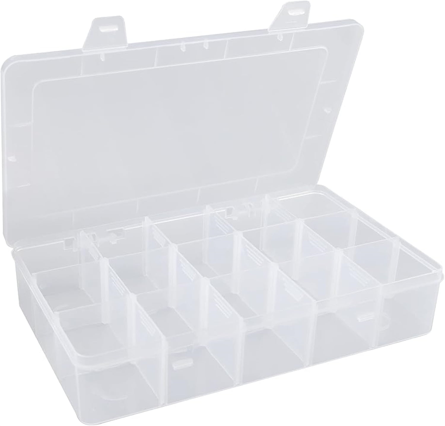 Plastic Organizer Box,15 Grids Craft Storage Container,Clear Organizer ...