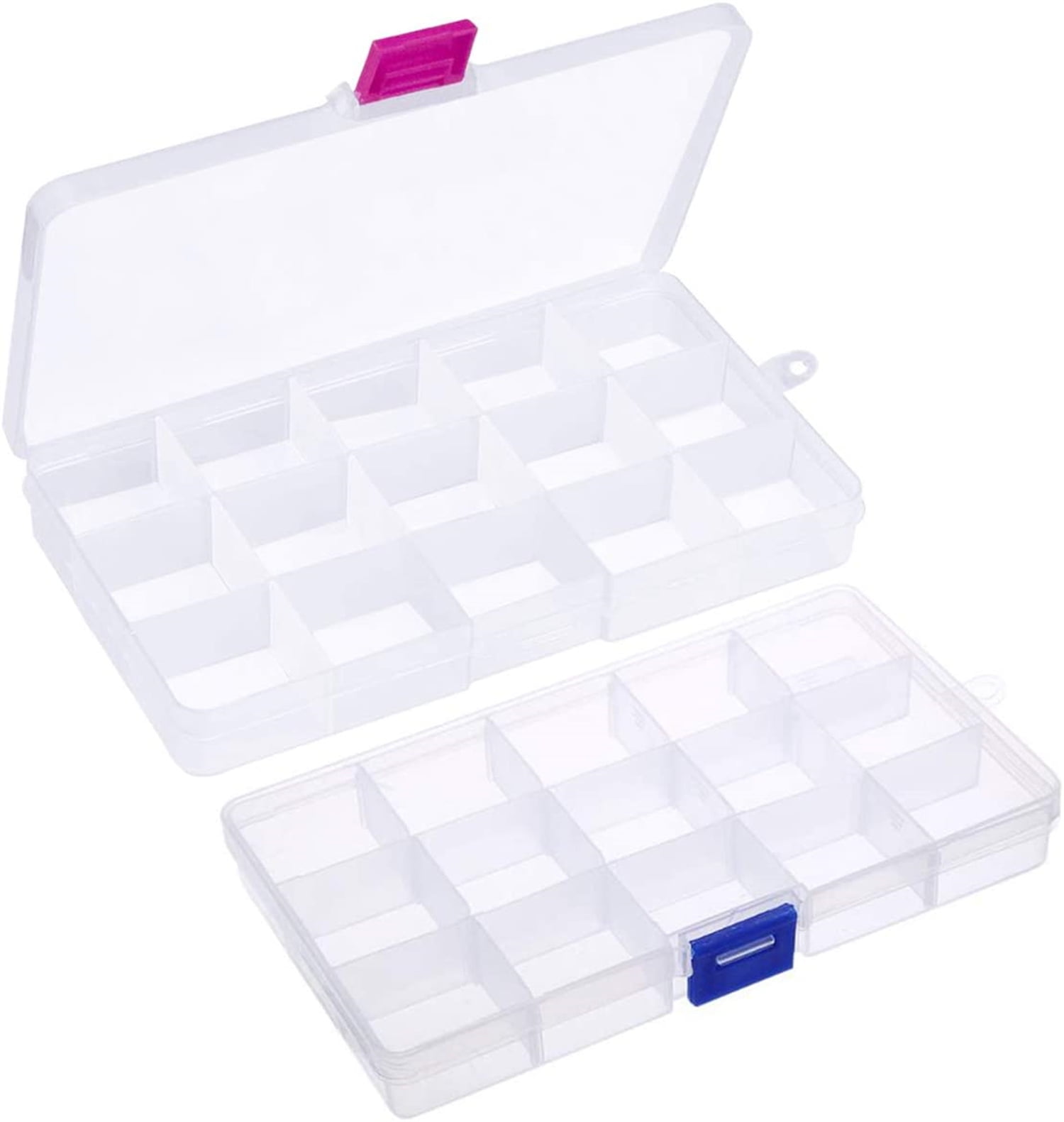 Plastic Organizer Container Storage Box Adjustable Divider Removable ...
