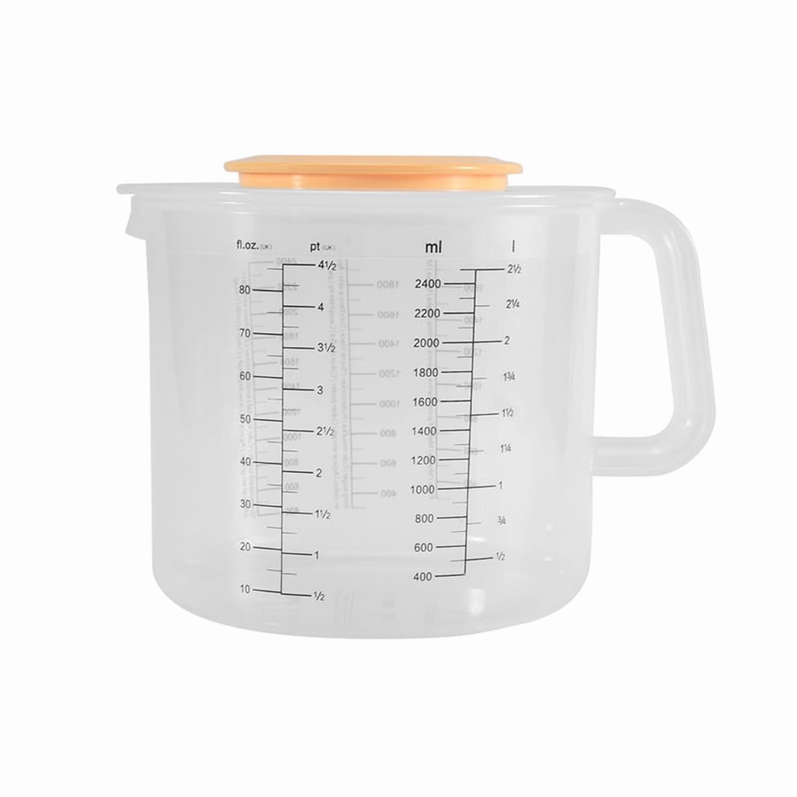 Plastic Ounce Measuring Cups and Mixing Pitcher for Baking with Lid ...