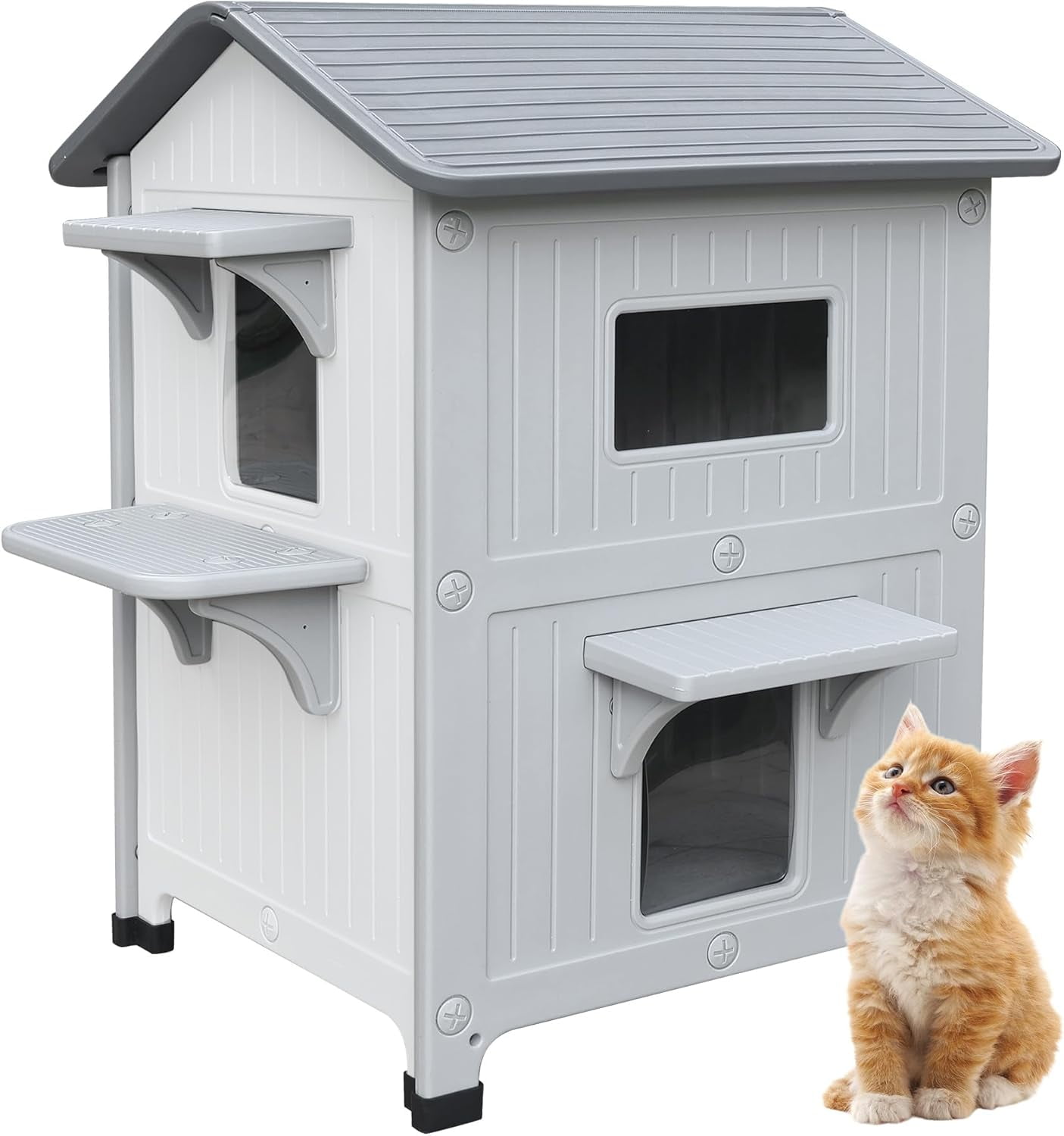 Plastic Outdoor Cat House - Cat House for Outside with Insulated Liner ...