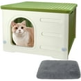 Plastic Outdoor Cat House Waterproof Insulated Cat House Feral Shelter ...