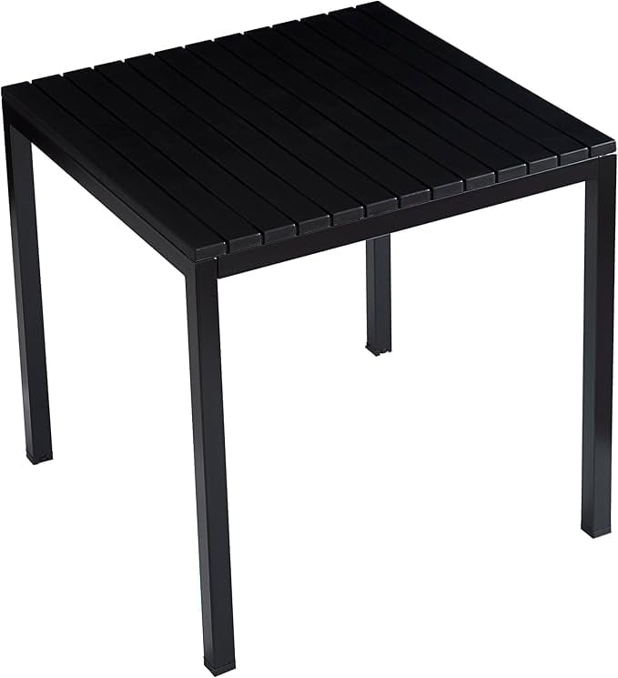 XDECO Patio Square Dining Table for 4, Plastic Kitchen Side Table with ...