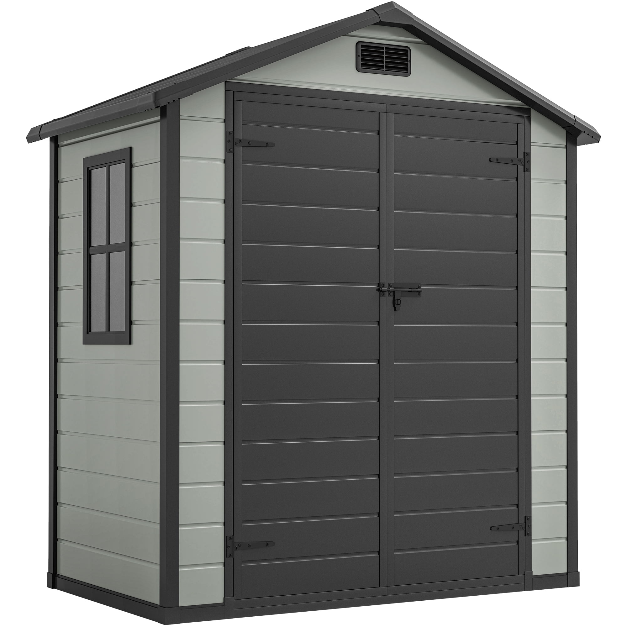 Plastic Outdoor Shed,6.2x3.4ft All-Weather Resin Storage Shed with ...