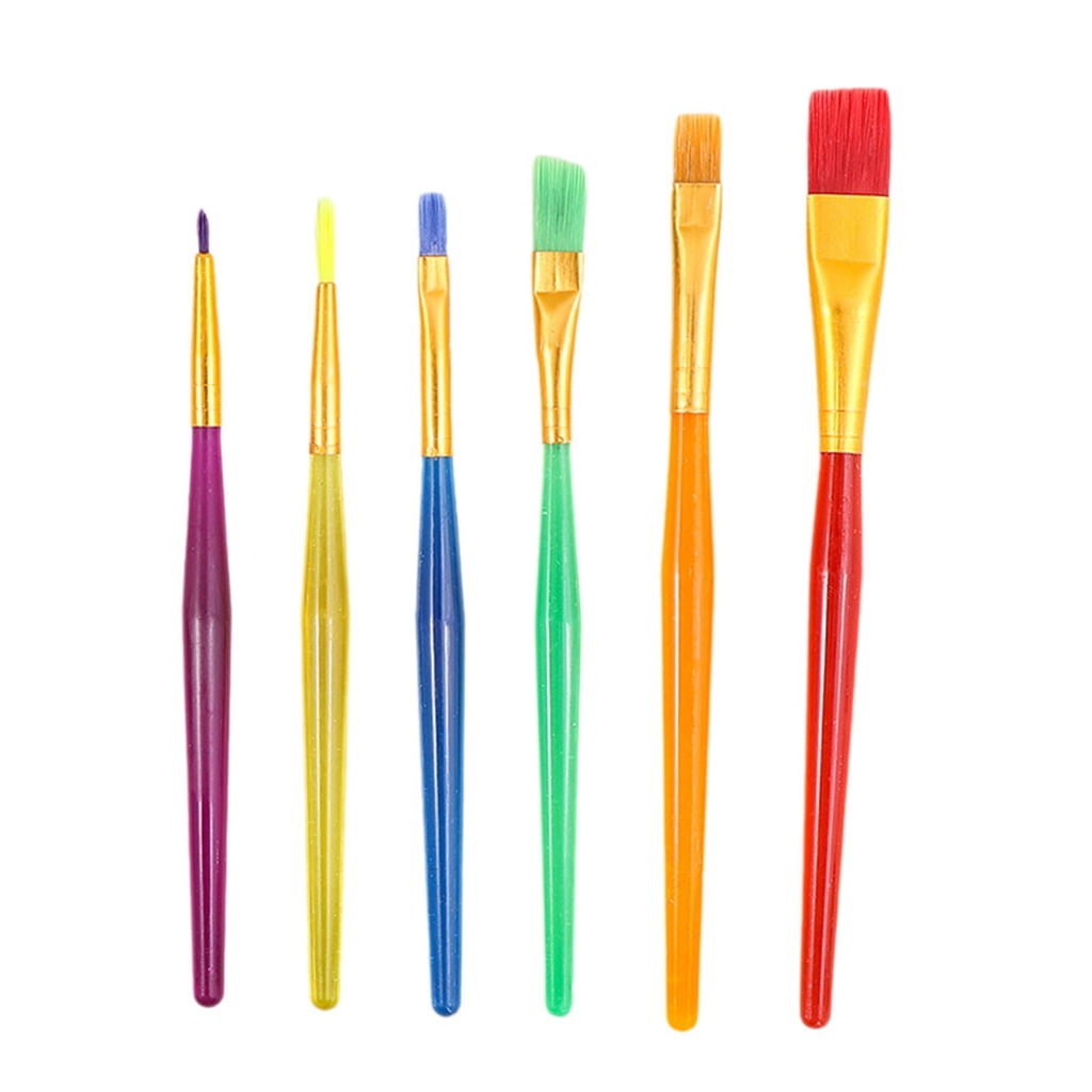 Plastic Paint Brush Children Paintbrush for Acrylic Watercolor Painting ...