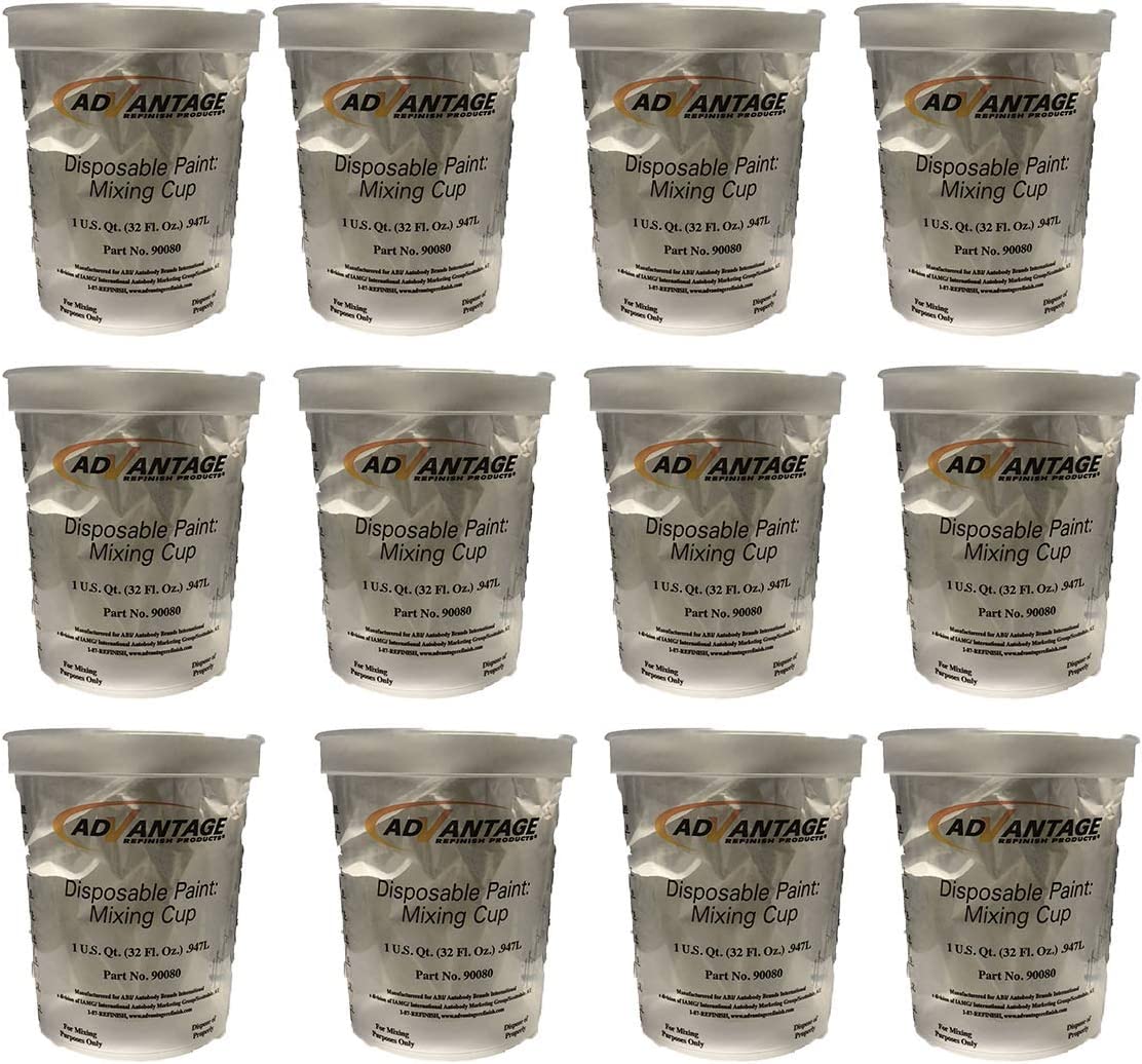 Plastic Paint Mixing Cups Measuring Quick Mix (12 Count) Quart ...
