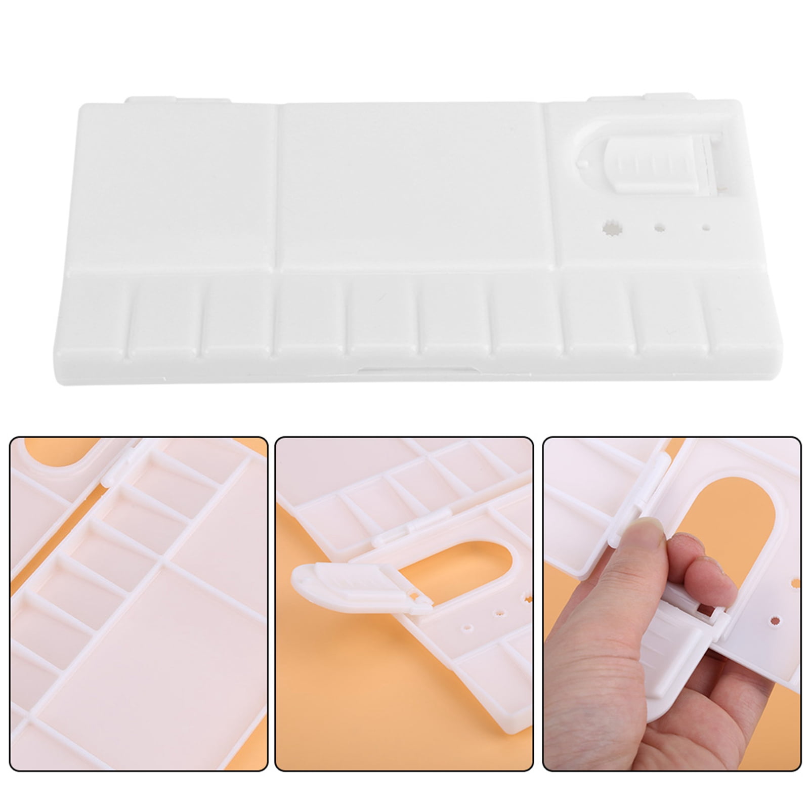 Plastic Paint Palette,Foldable 24 Grids Artist Plastic Palette Paint Tray Watercolor Box Oil ...
