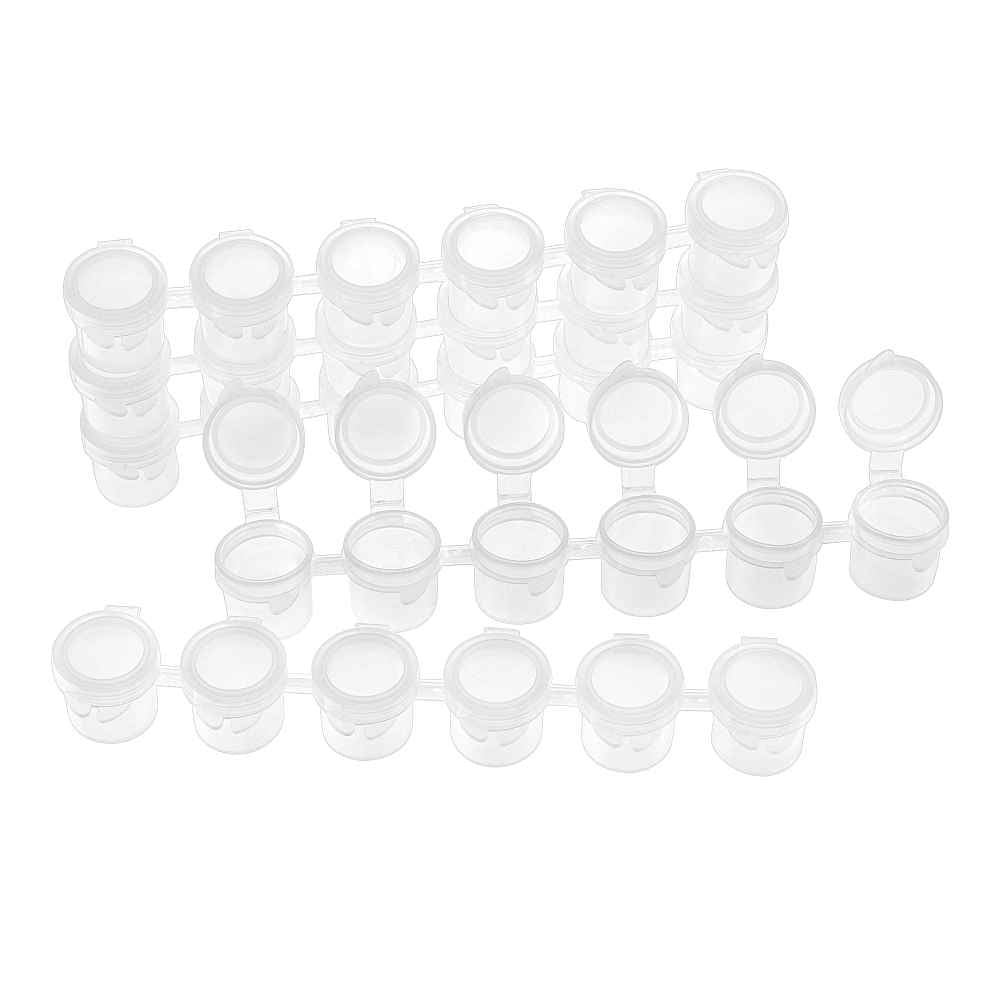 Plastic Paint Pots Strips 5ml 6 Pots Mini Empty Paint Cups with Lids ...