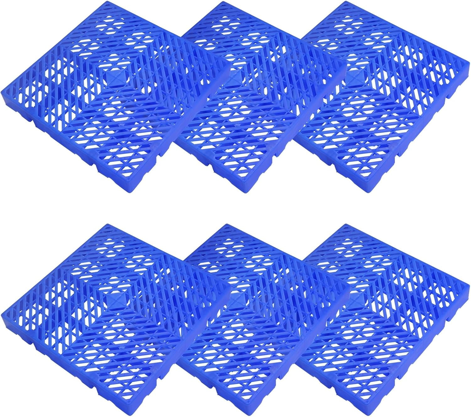 Plastic Pallet for Basement Storage, 6 Pcs Waterproof Plastic Pallets ...