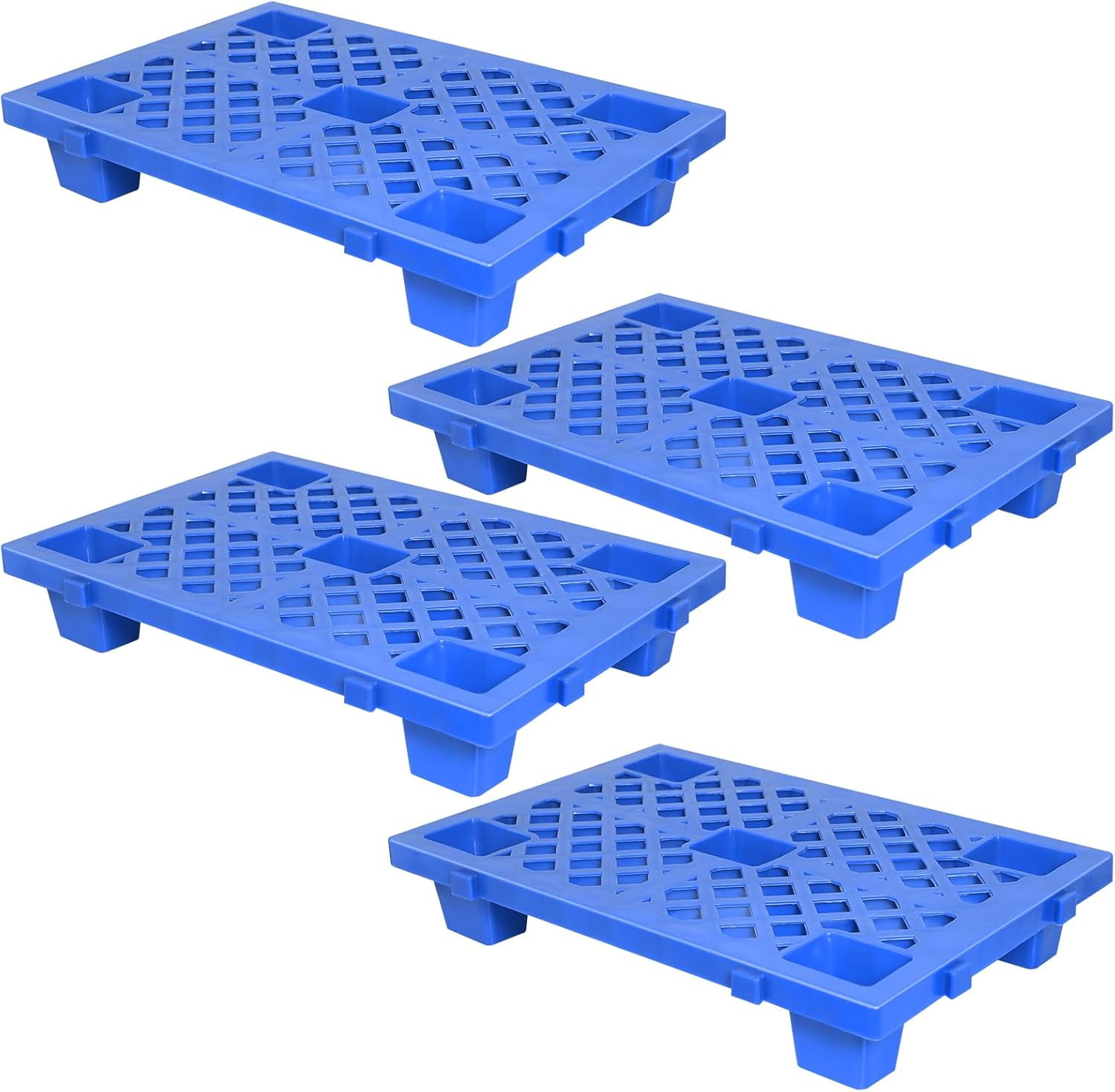 Plastic Pallets 4Pcs, 23.6'' L X 15.7'' W X 3.9'' H Lightweight Pallet ...