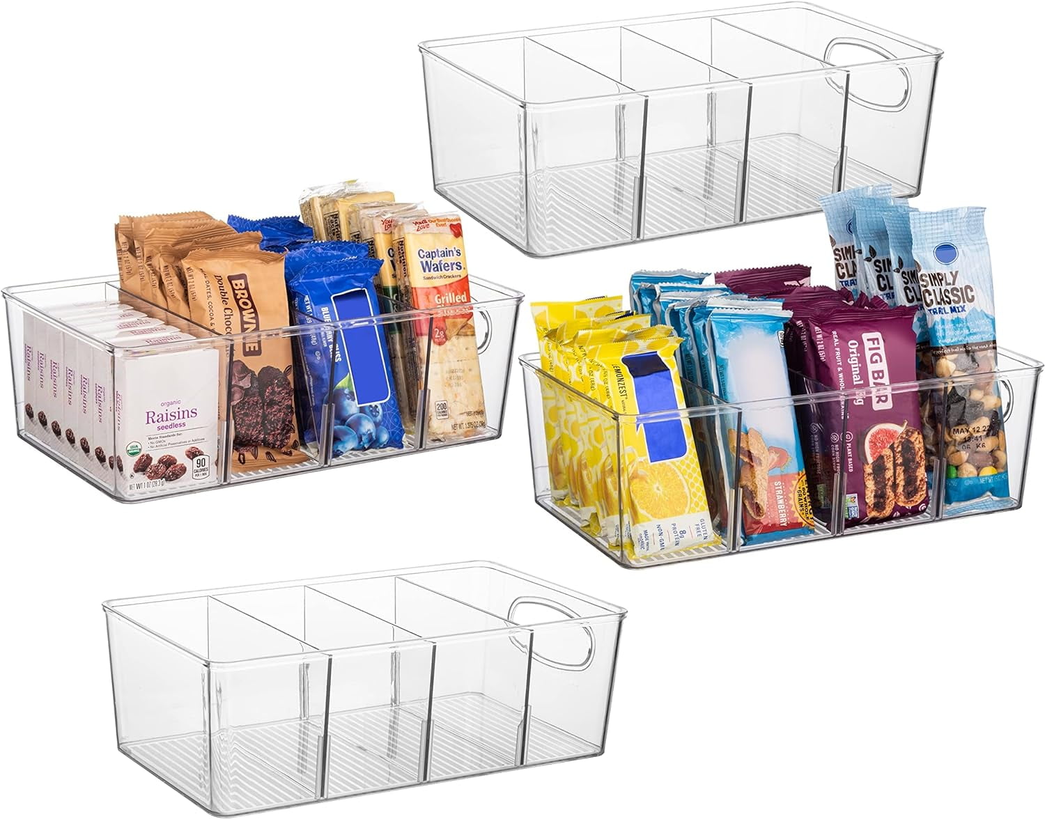 Plastic Pantry Bins with Removable Dividers - Kitchen Storage and ...