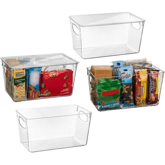 Plastic Pantry Organization and Storage Bins with Lids – Perfect ...