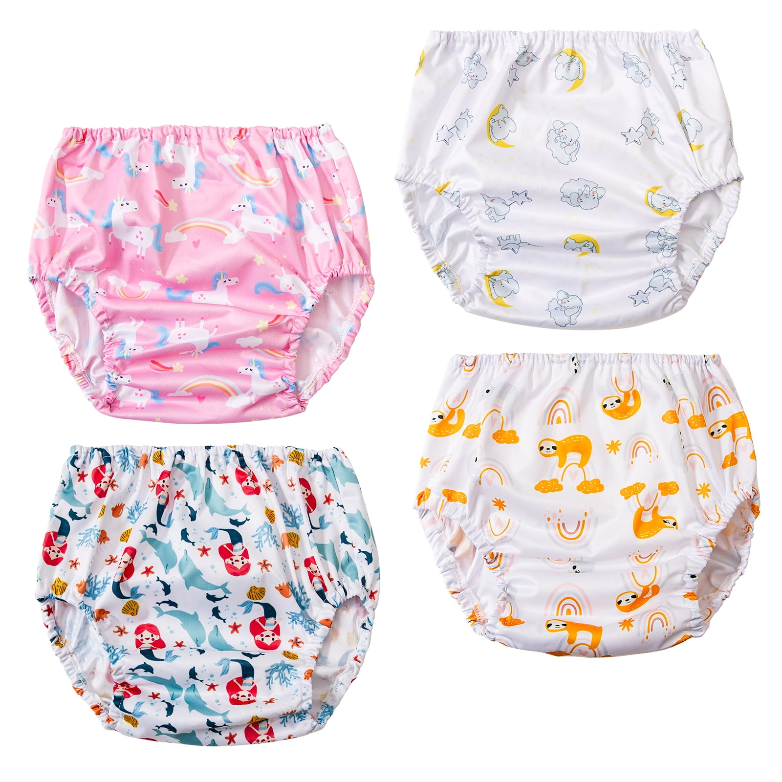 BISENKID Plastic Diaper Covers for Girls 5T, Waterproof and Elastic ...