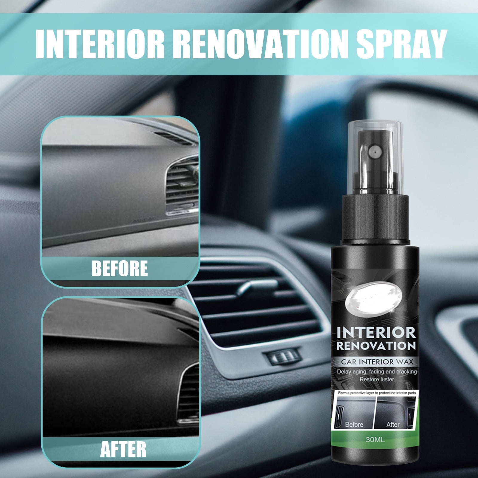 Plastic Parts Crystal Coating Car Exterior Restorer - Easy-to-Use 30ML ...