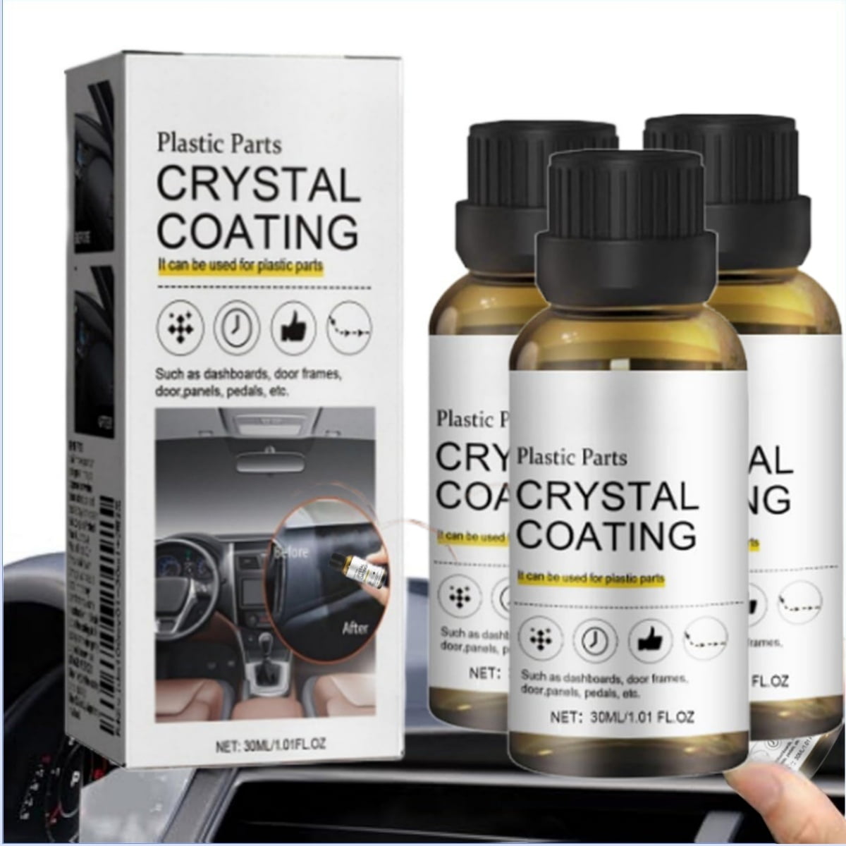 Plastic Parts Crystal Coating, Plastic Restorer & Scratch Remover Kit ...