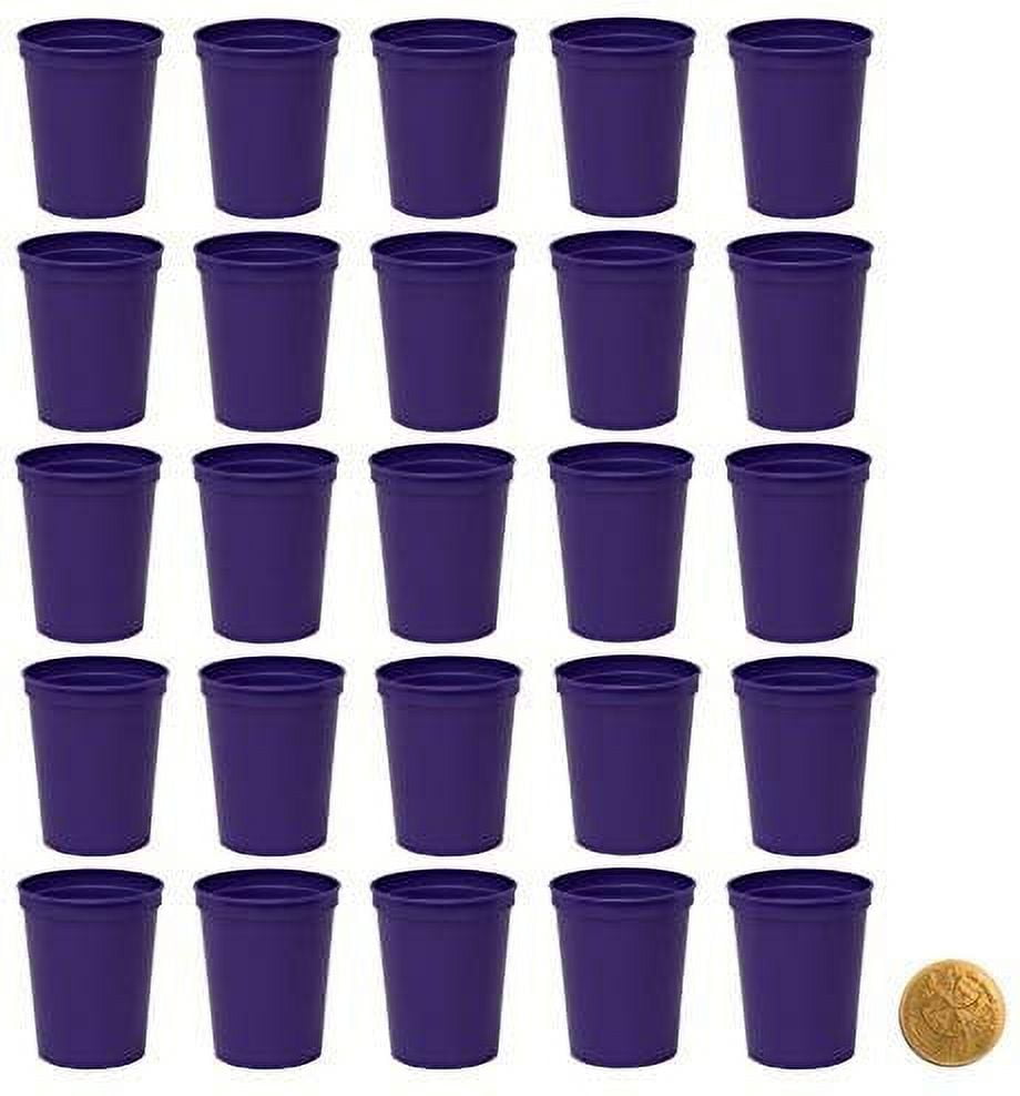 Plastic Party Cups, Pack of 25, Blank 16 oz Stadium Cups Baby Blue ...