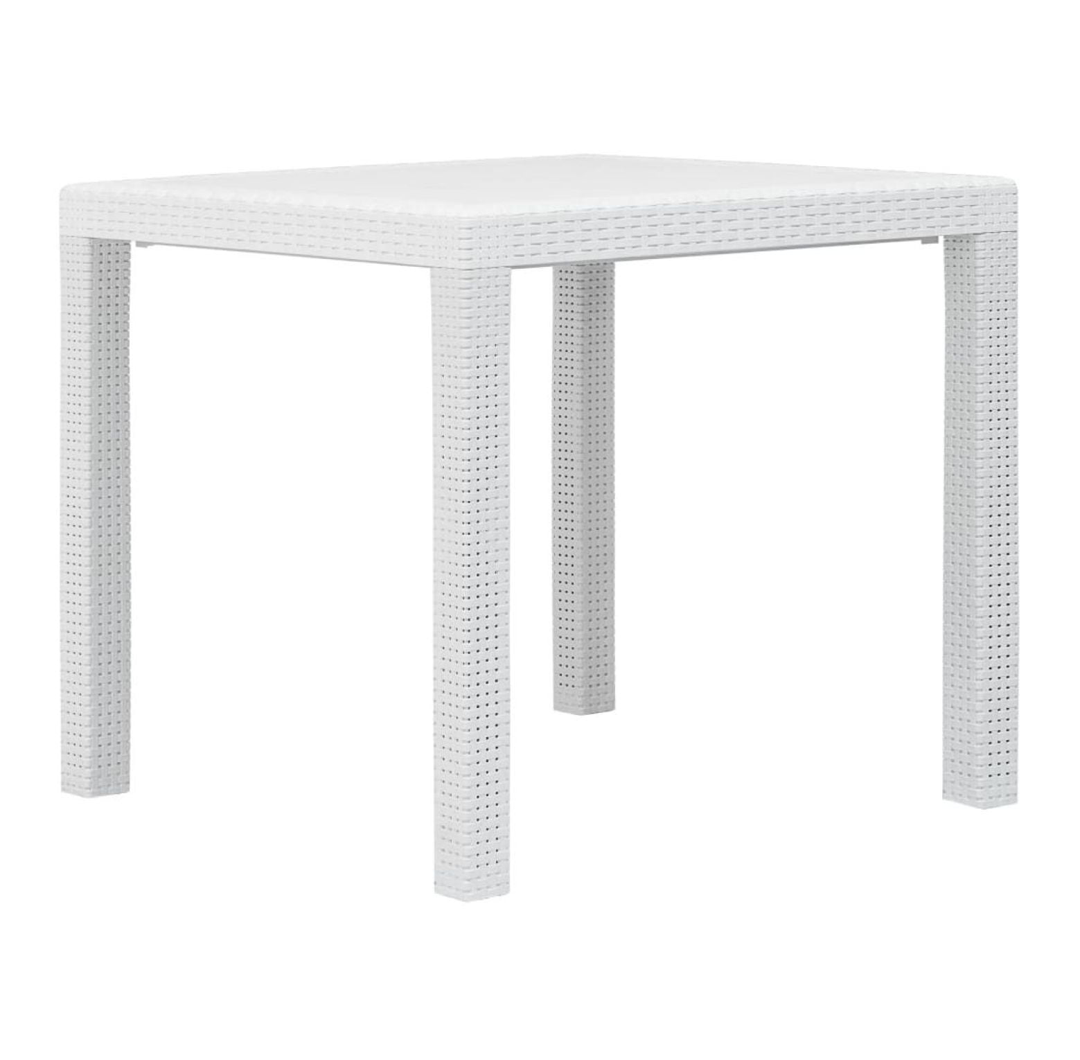 Plastic Patio Table White 31.1x31.1x28.3, Outdoor Dining Table Rattan ...