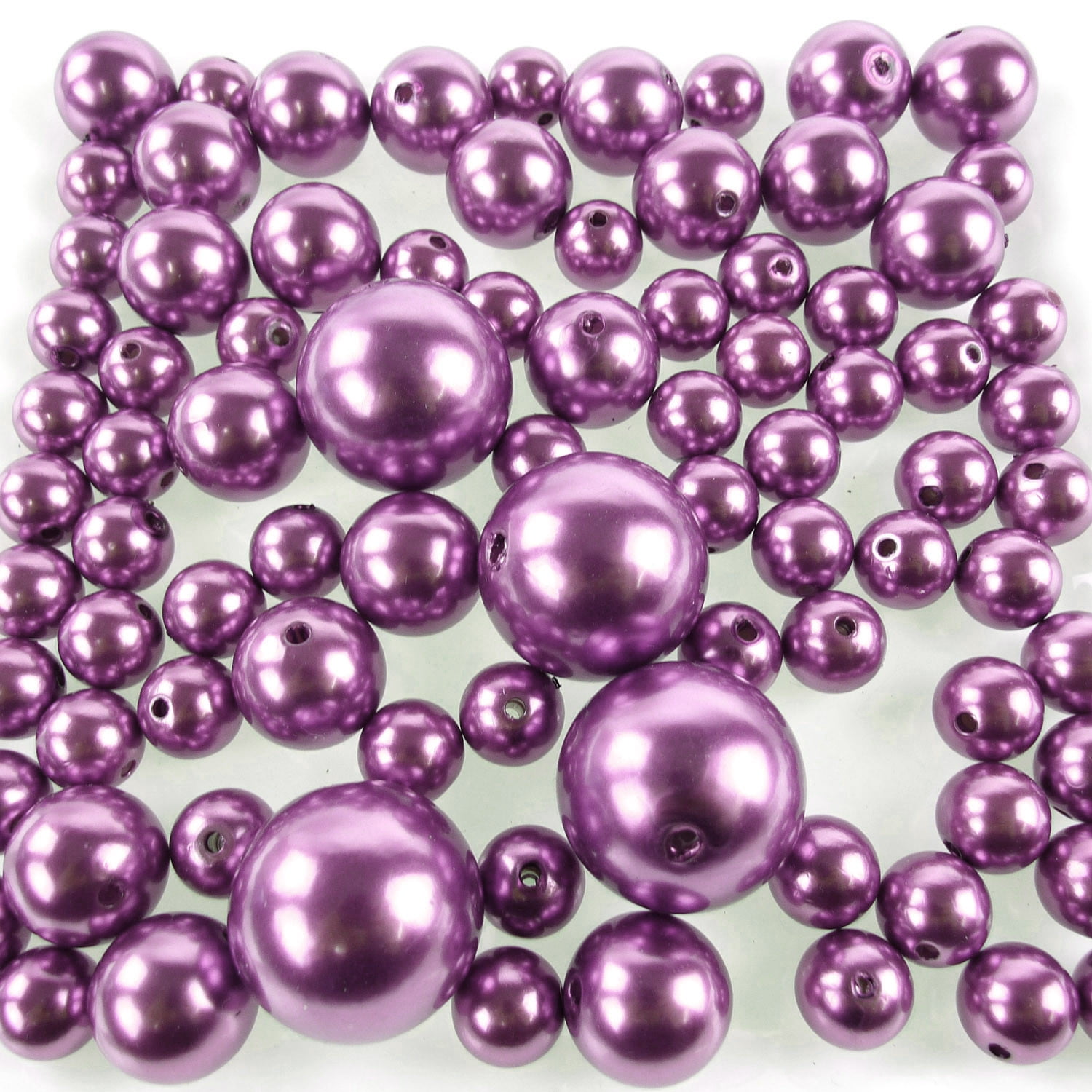 Plastic Pearl Balls Vase Filler, 14mm, 20mm, 30mm, 84-Piece, Purple ...