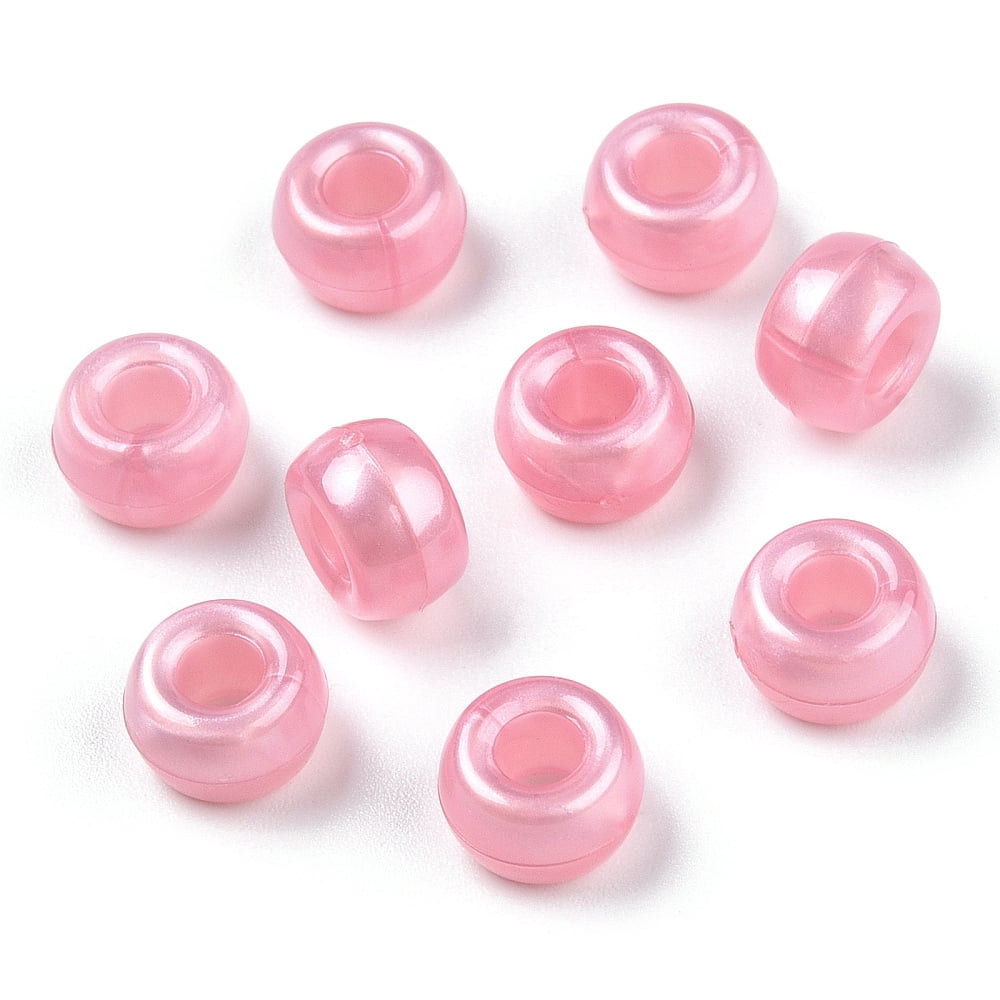 Plastic Pearlized Beads Barrel Pearl Pink 9x6mm Hole: 3.8mm 1900pcs ...