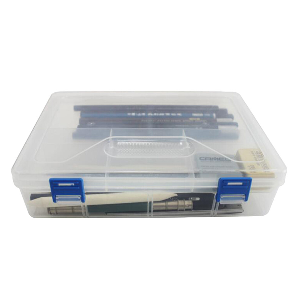 Plastic Pencil Box 1Pc Pencil Case Large Transparent Plastic Double ...