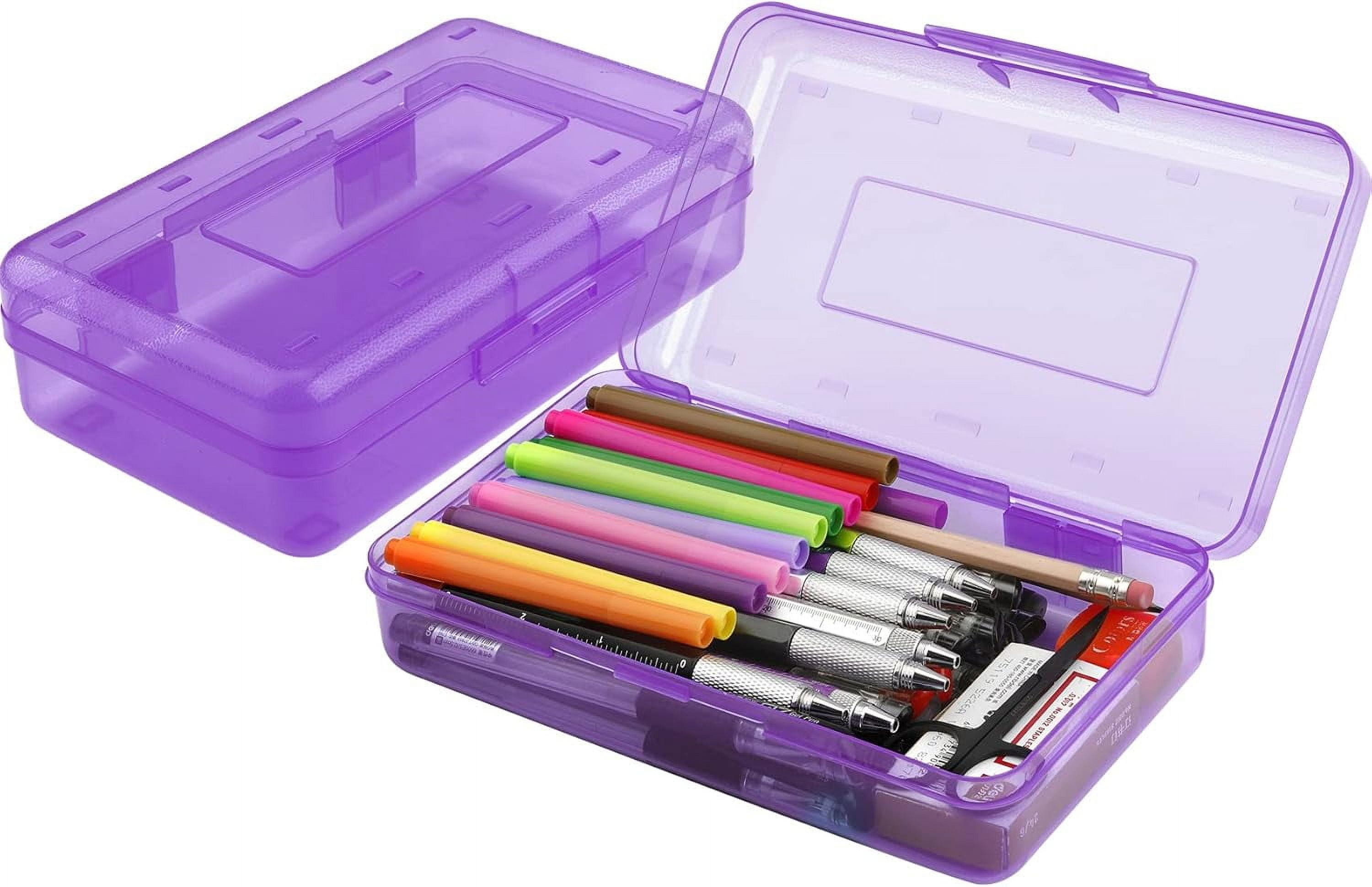 Plastic Pencil Box, Clear Pencil Box, Large Plastic Pencil Case Crayon ...