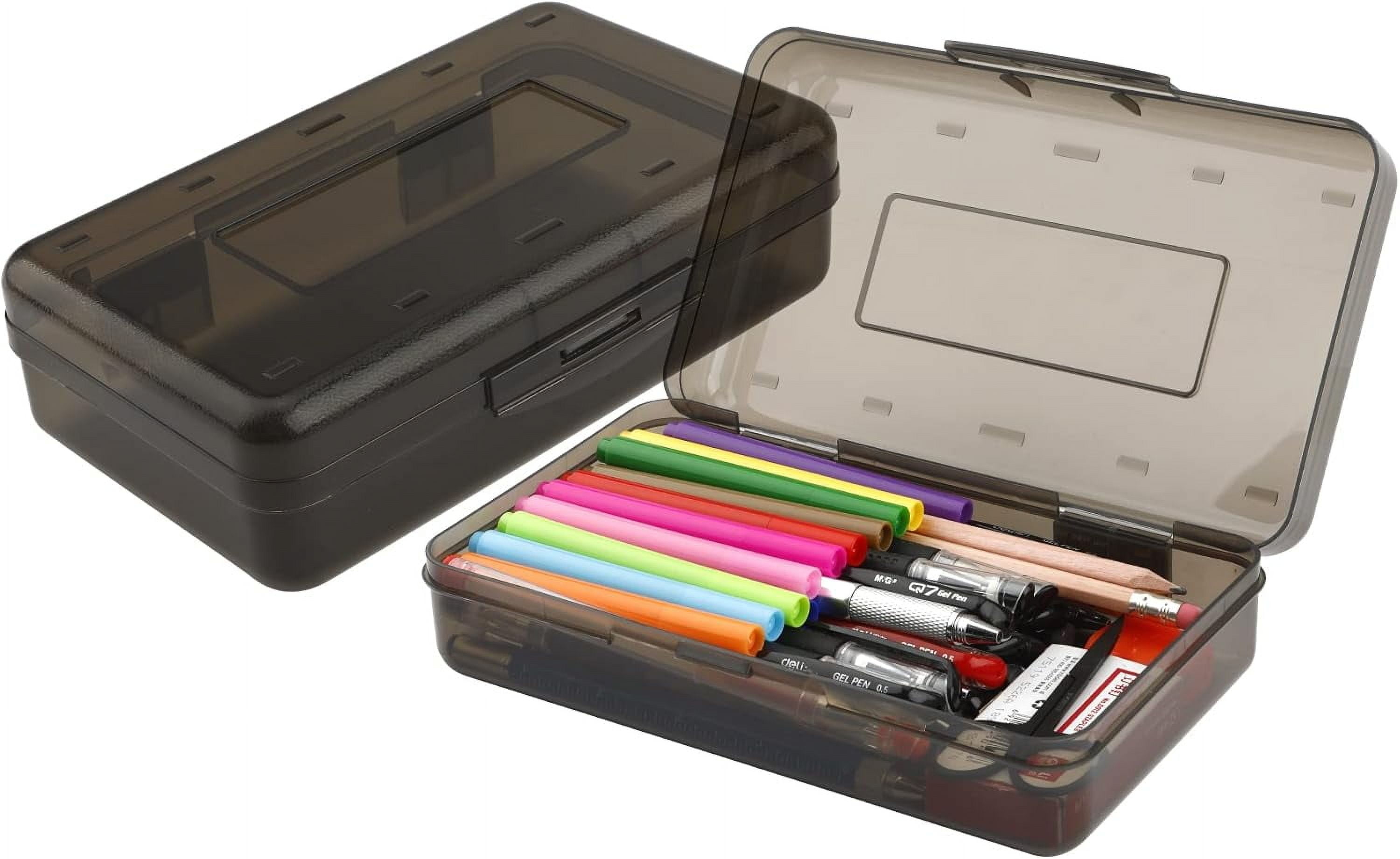 Plastic Pencil Box, Clear Pencil Box, Large Plastic Pencil Case Crayon ...