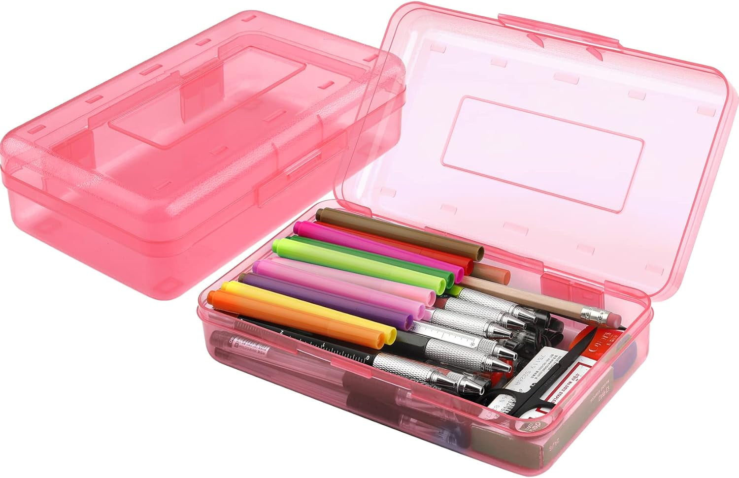 Plastic Pencil Box, Clear Pencil Box, Large Plastic Pencil Case Crayon ...