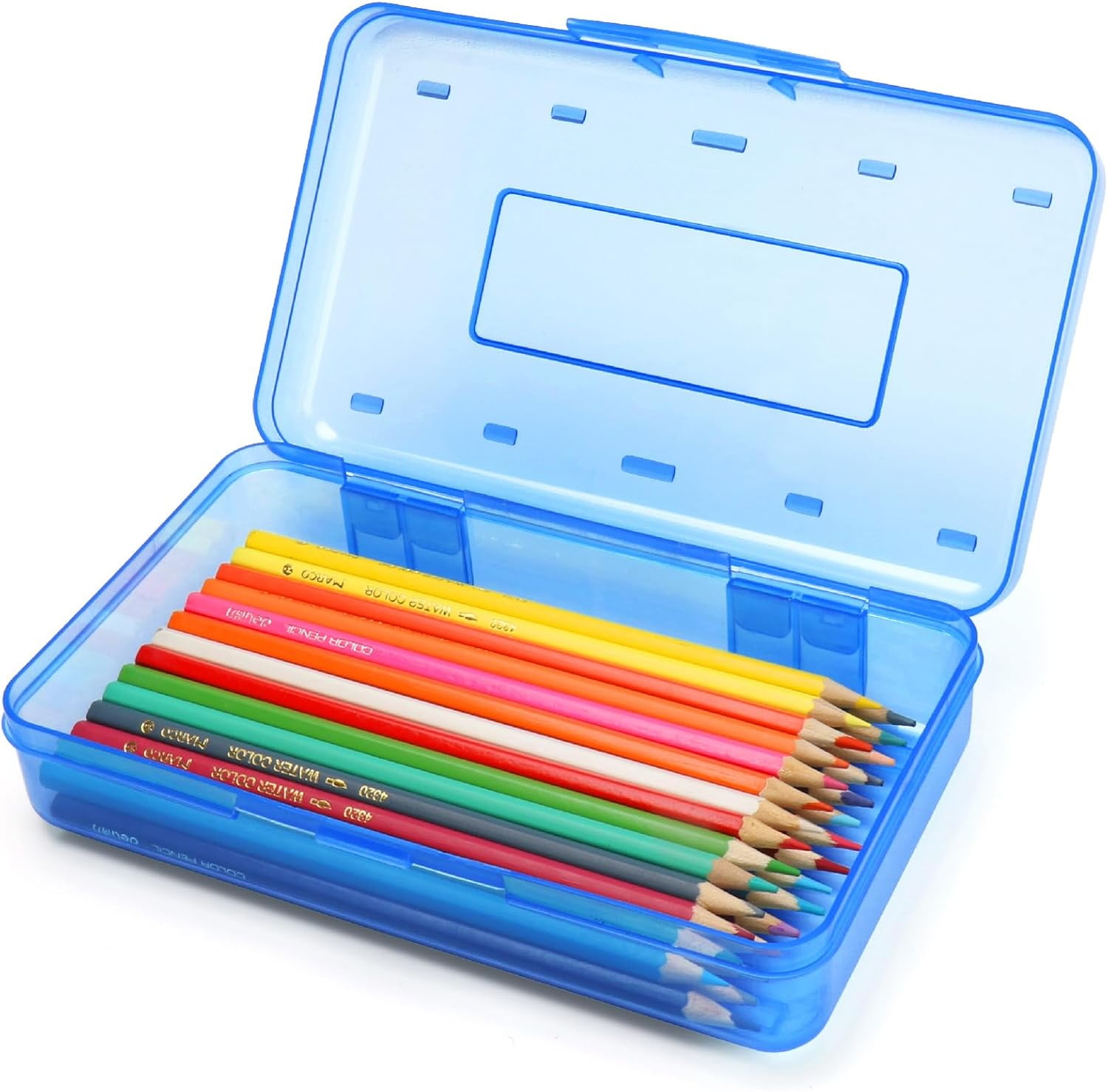 Plastic Pencil Box, Large Capacity Clear Pencil Case, 1 Pack Hard ...