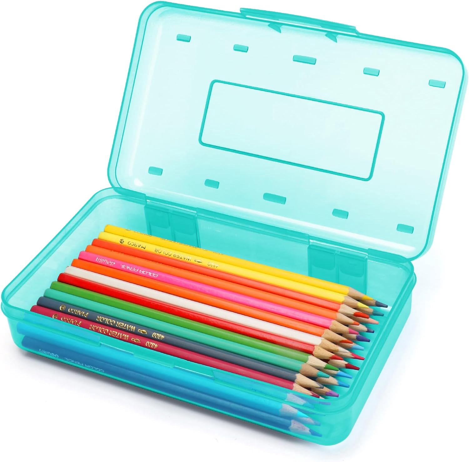 Plastic Pencil Box, Large Capacity Clear Pencil Case, 1 Pack Hard ...