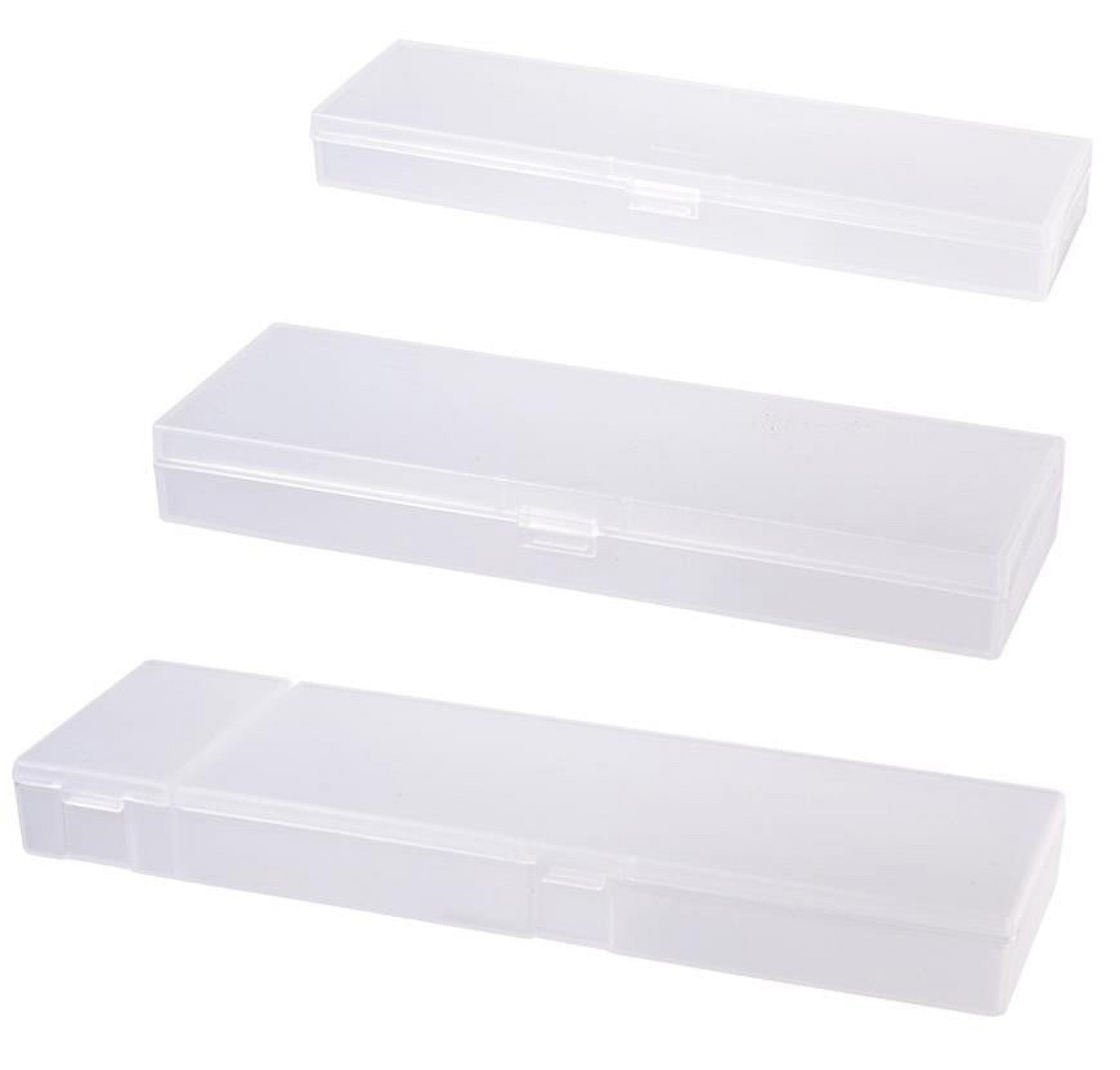 Plastic Pencil Box with Snap-tight Lid, Large Capacity Hard Pencil Case ...