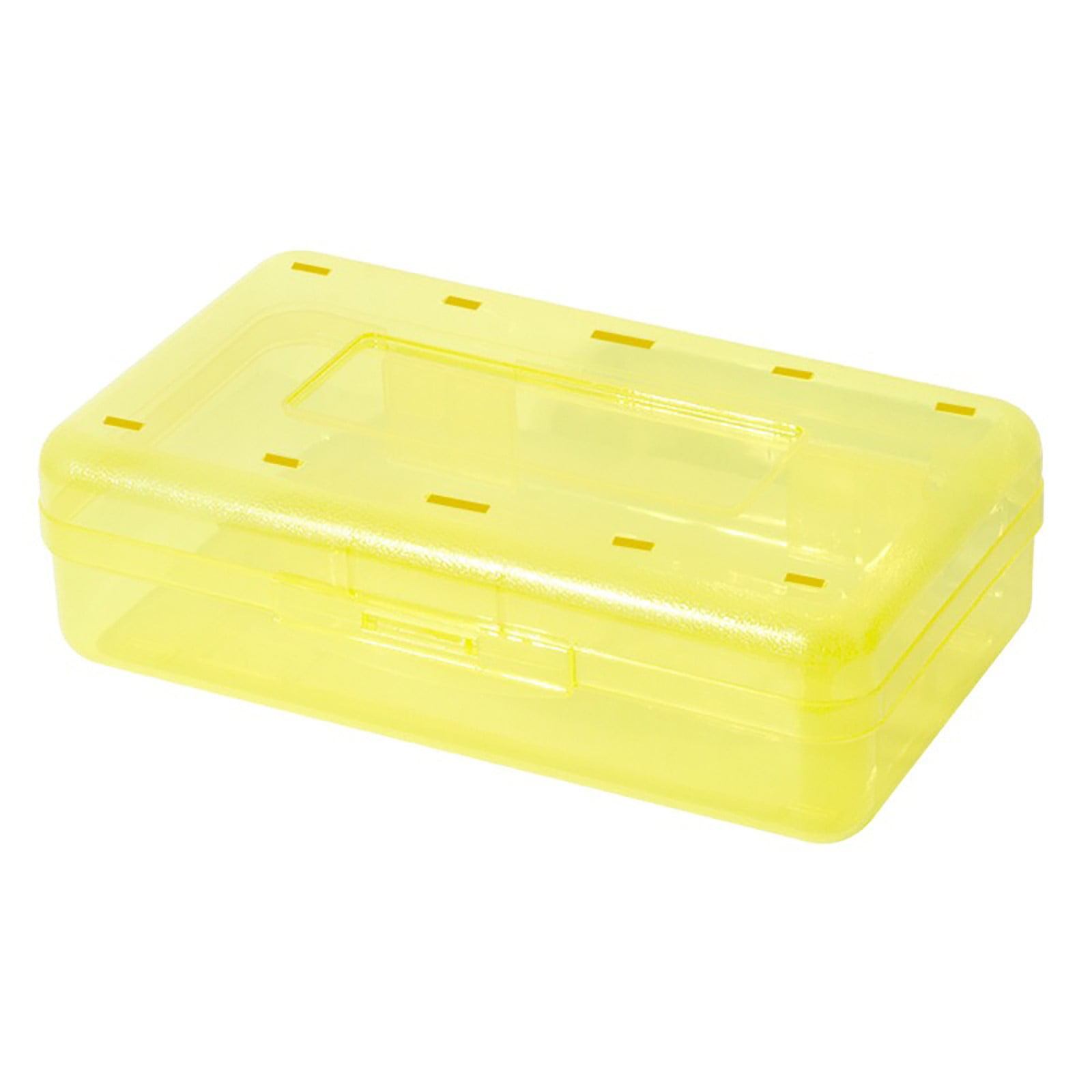 Plastic Pencil Case, Ruler Length Large Utility Storage Box, Clear ...