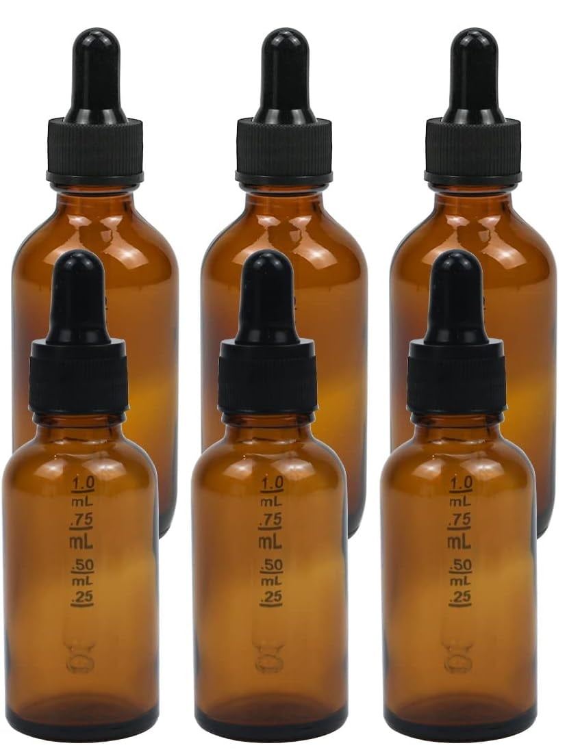 Plastic Pharmacy Dropper Bottle 1 OZ - Amber (PACK OF 6) by Sponix ...