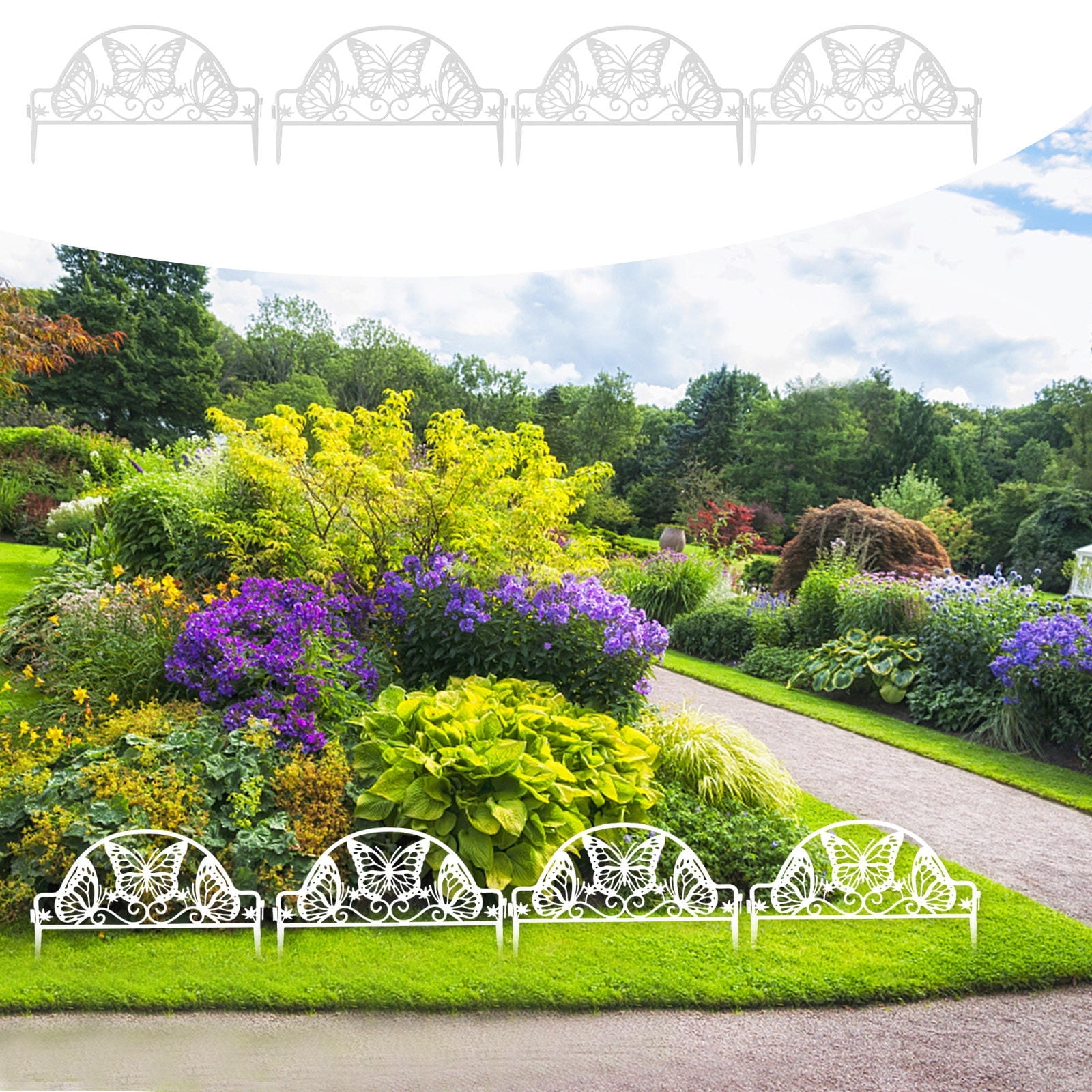 Plastic Picket Fence Panel Set | Garden Edging Borders | Decorative ...