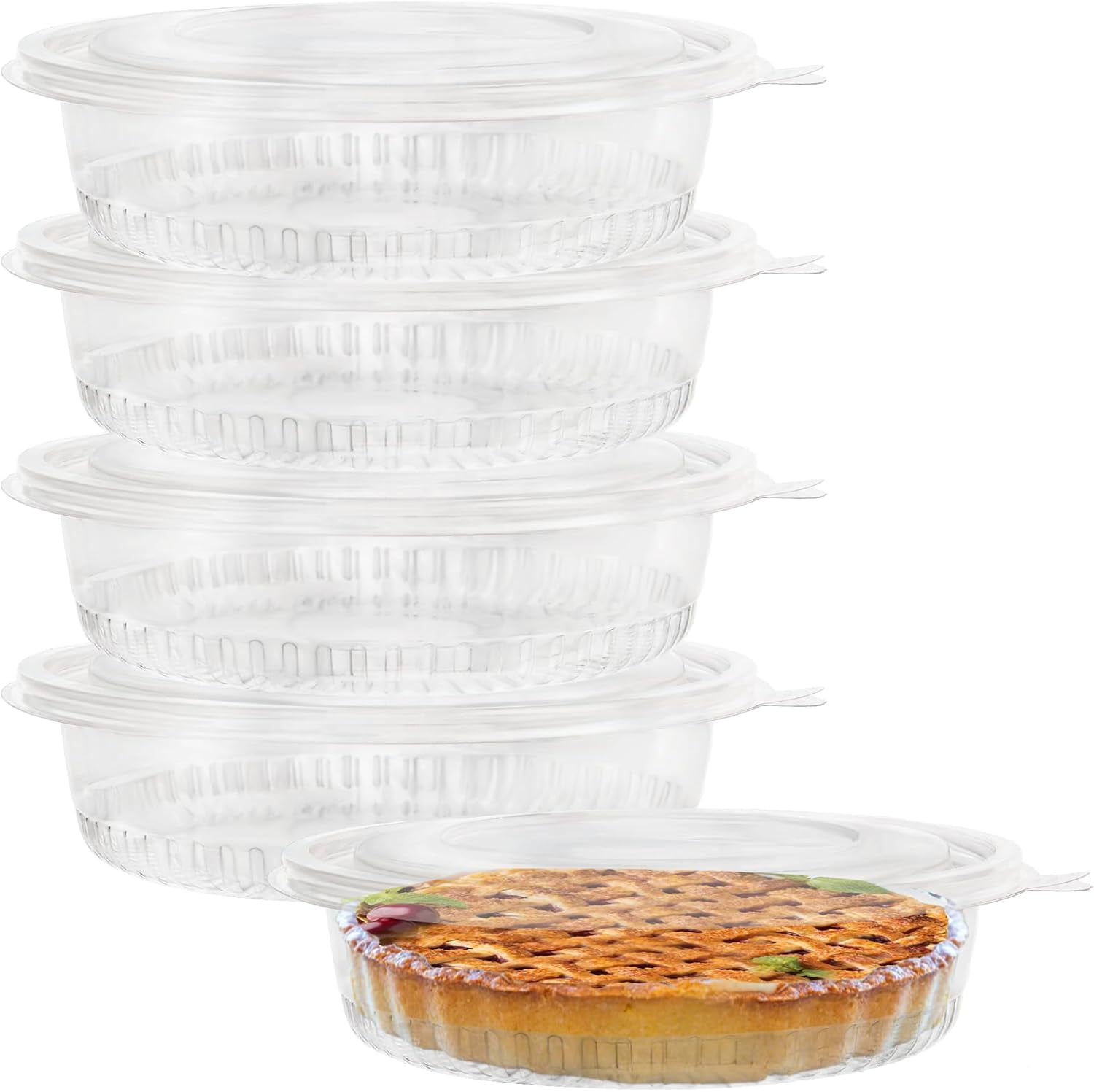 Plastic Pie Carrier with Lid, 6 Pack Catering Trays with Lids Party ...