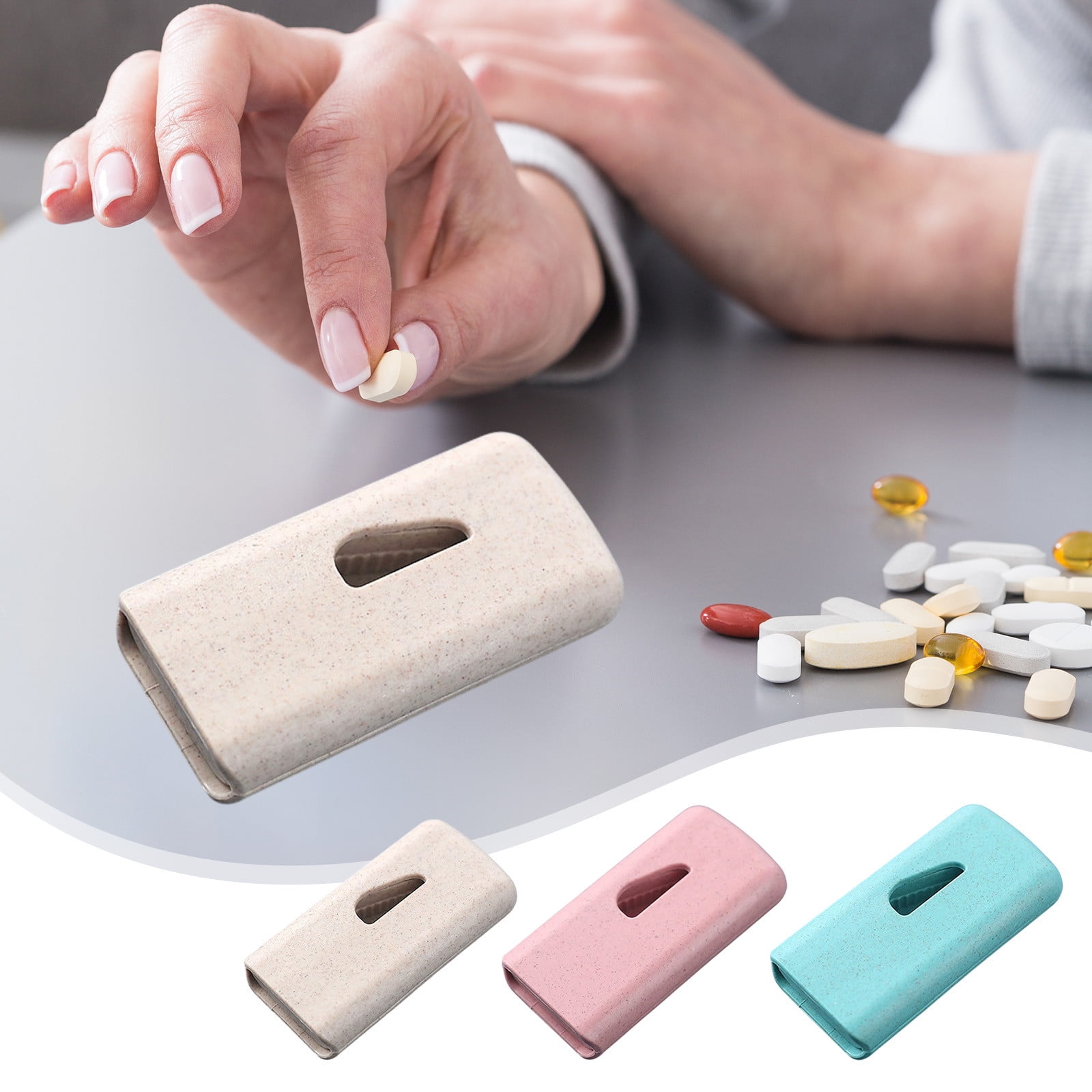 Plastic Pill Cutter, Tablet Splitter with Storage Compartment, 8x4x1 ...