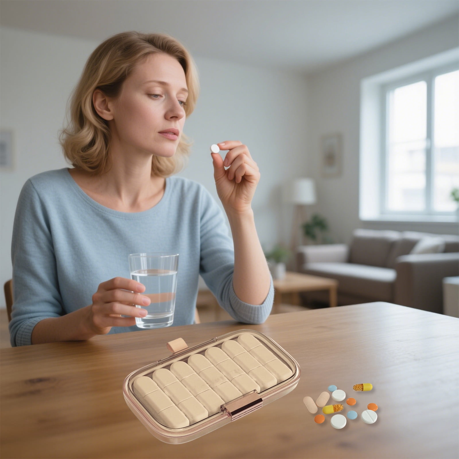 Plastic Pill Organizer Box | Adjustable Medication Divider | Portable ...