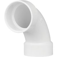 Charlotte Pipe 3" PVC Plumbing Fitting, Schedule 40 DWV Long Sweep 90 ...
