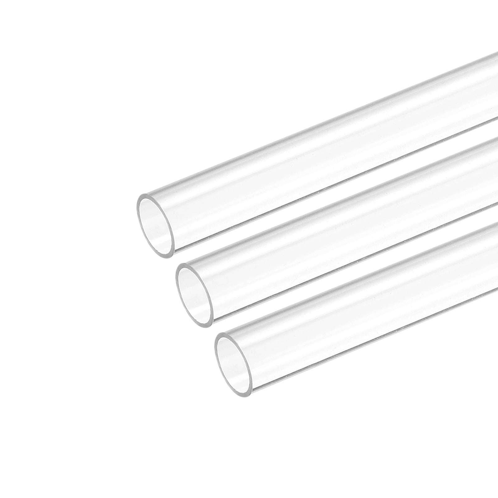 Plastic Pipe Rigid Tube Clear 0.43"(11mm) ID 0.47"(12mm) OD 6" (150mm ...