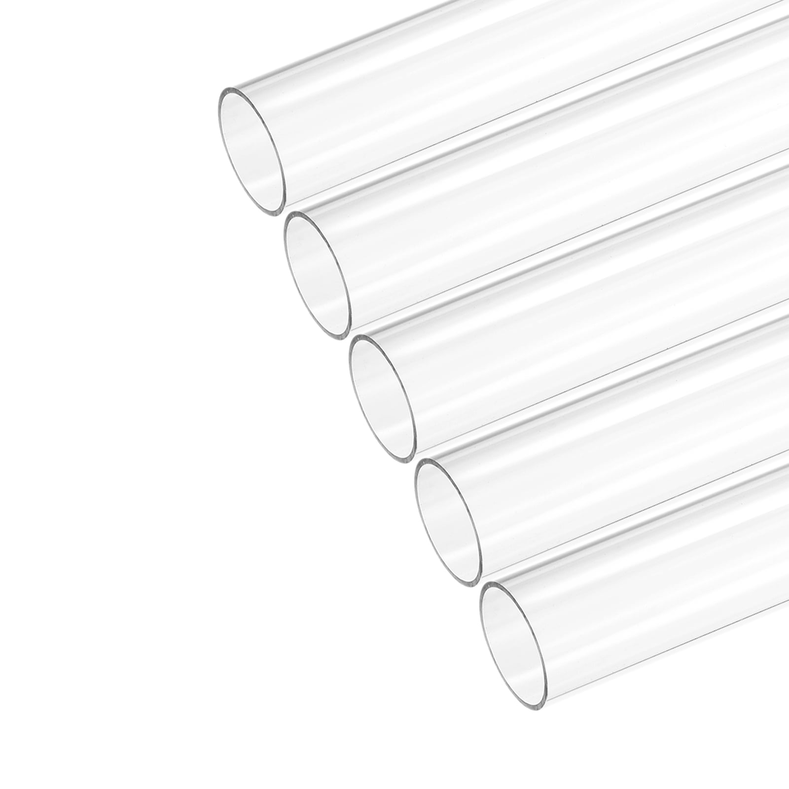 Plastic Pipe Rigid Tube Clear 0.7"(18mm) ID 0.8"(20mm) OD 14" (350mm ...
