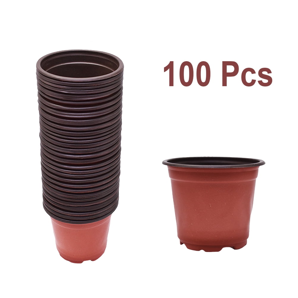 Plastic Plant Nursery Pots 4.7 Inches Seedling Cups, Plant Container ...