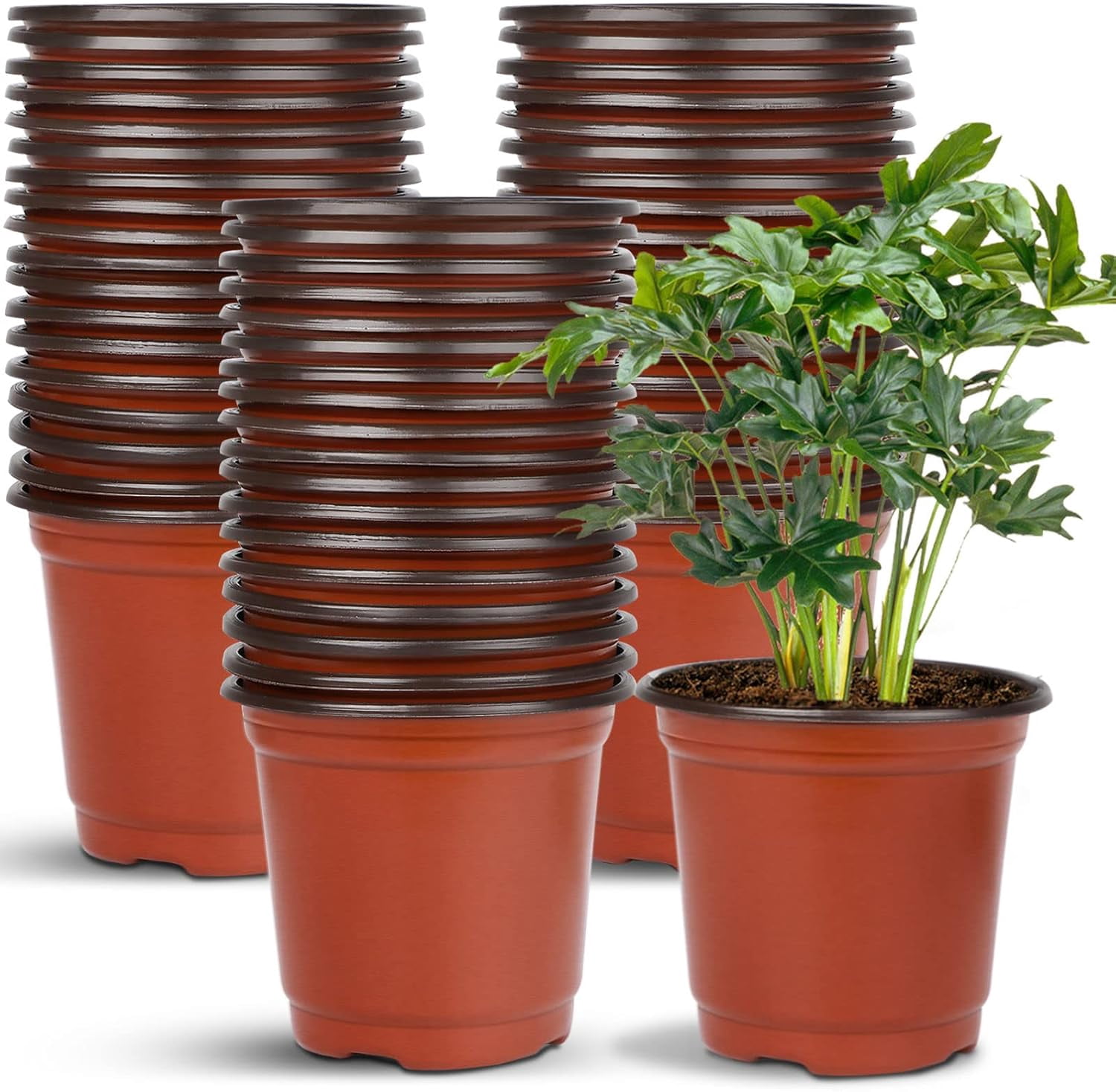 Plastic Plant Nursery Pots, Seed Starting Pot Flower Container for ...