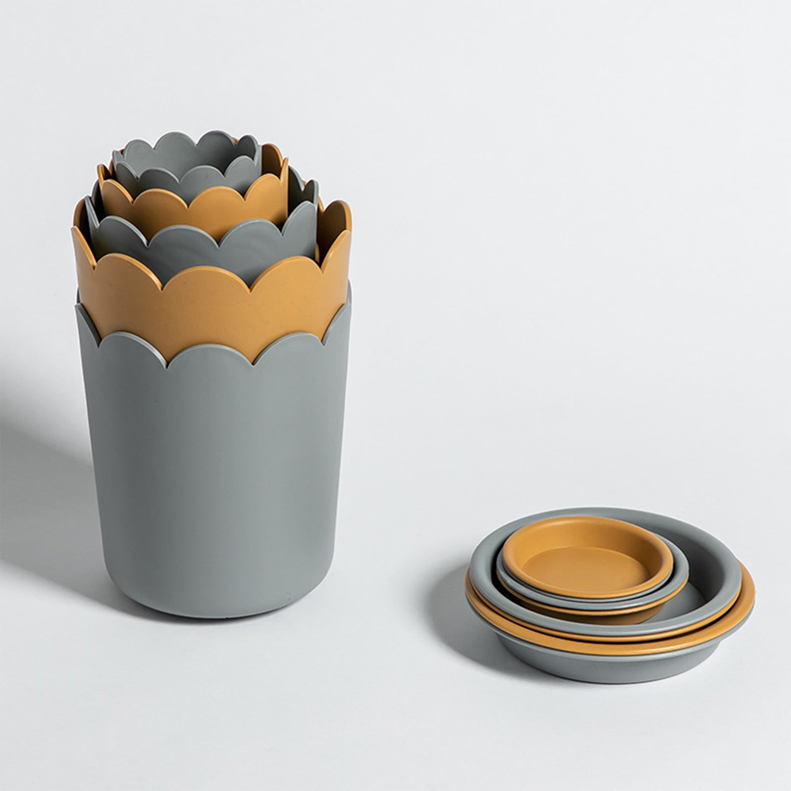 Plastic Plant Pots for Plants with Saucers, Indoor Set of 1 Plastic ...