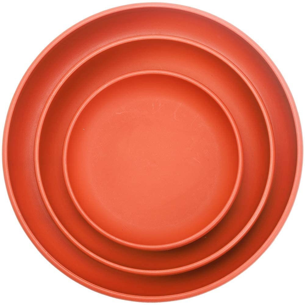 Plastic Plant Saucer Drip Trays - Set of 3 (6.8" & 9.2" & 11.5") Brick ...