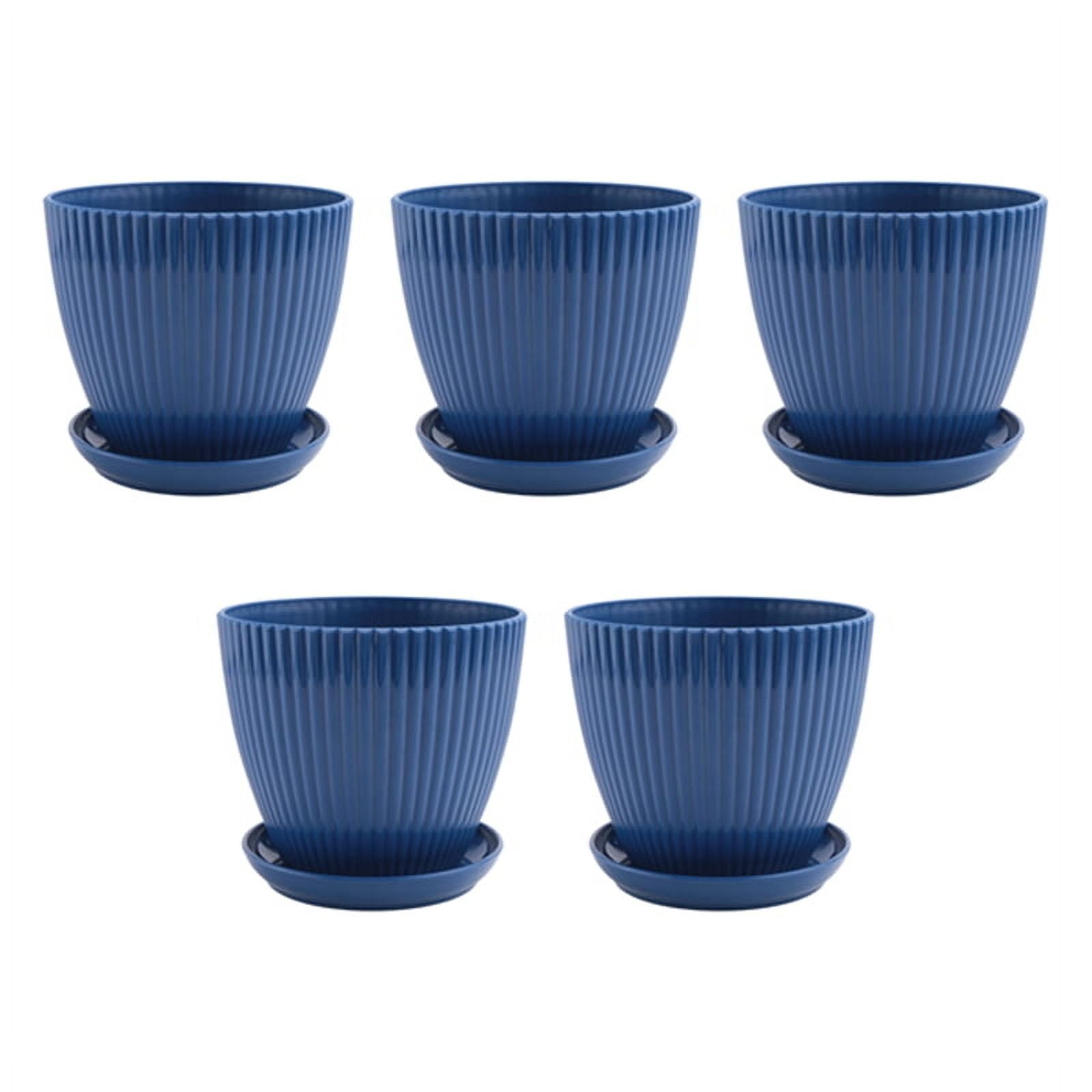 Plastic Planter Pots for Plants, 5 Pack 6 Inch Flower with Drainage ...