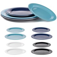 Beautiful Scallops Set of 4 Stoneware Dinner Plates Black by Drew ...