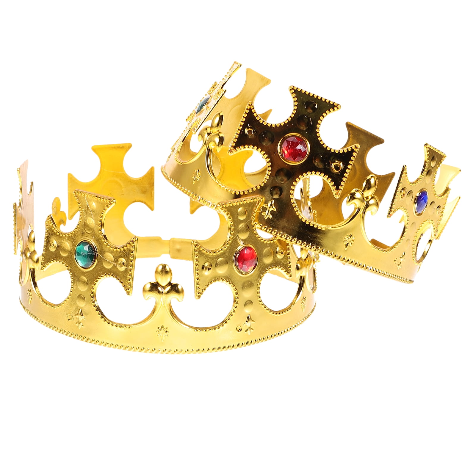 Plastic Plating Crown,2 Pcs Halloween Party Golden King Crown Plastic ...
