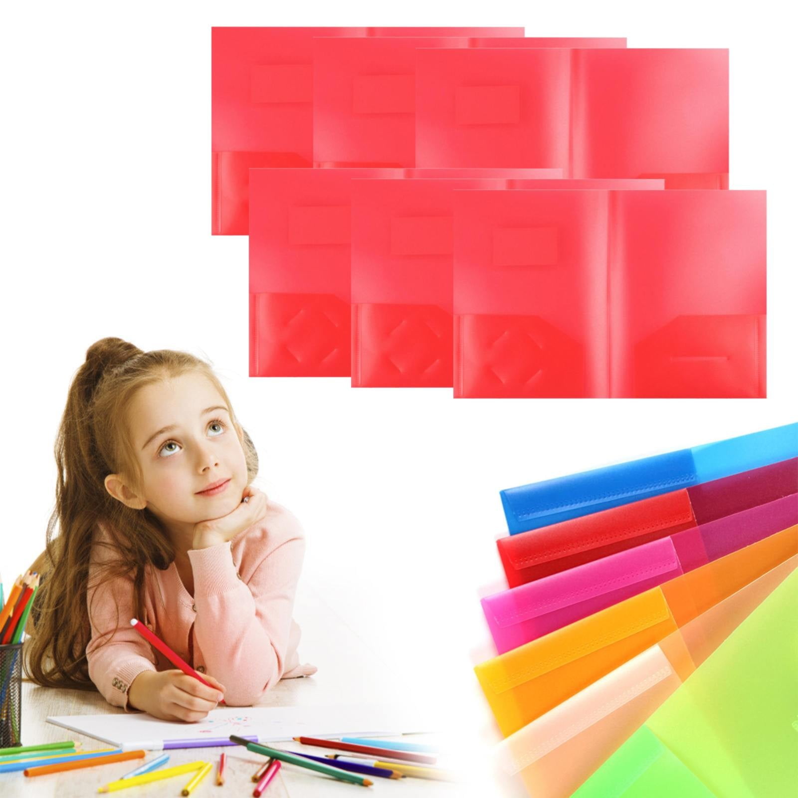 Plastic Pocket Folder Heavy Duty Folder Red Clearance! Hilingoto Office ...