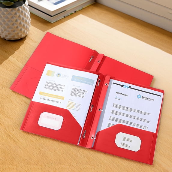 Plastic Pocket Folders with Prong Fasteners, Heavy Duty Letter Size ...