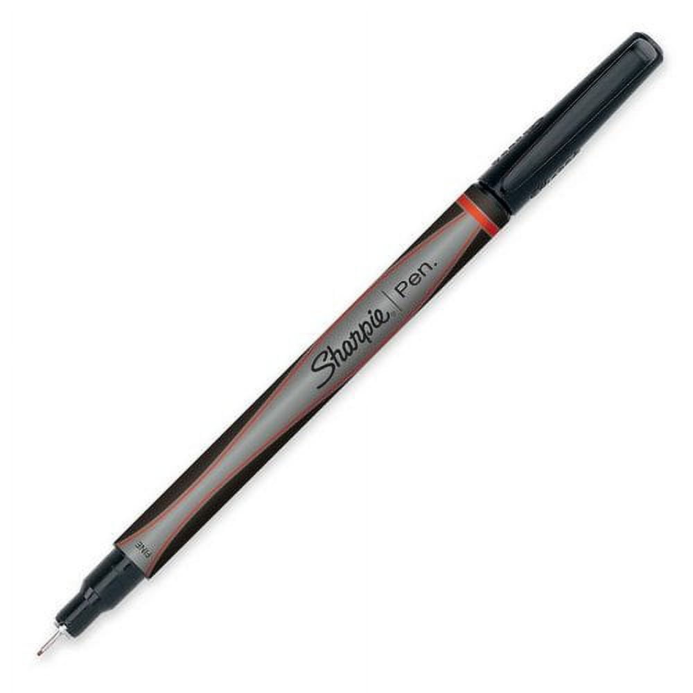 Plastic Point Stick Permanent Water Resistant Pen, Red Ink, Fine, Dozen ...