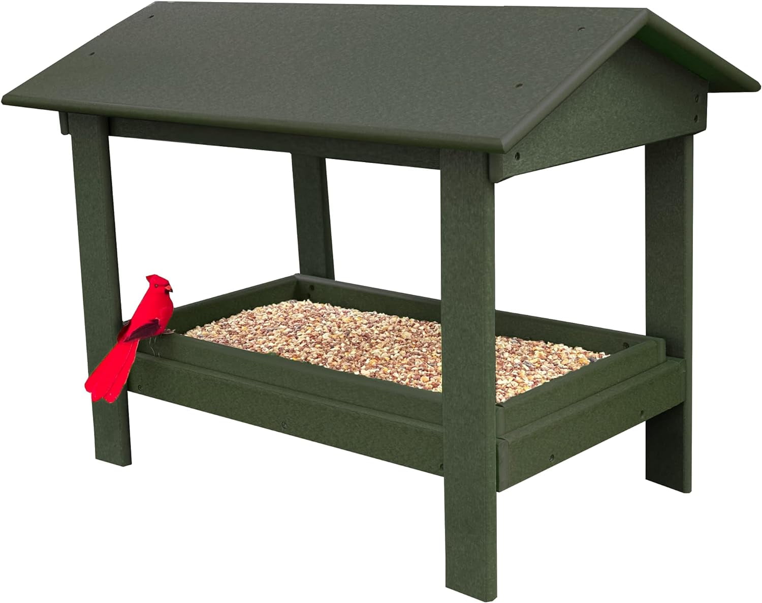 Plastic Poly Covered Platform Ground Bird Feeder with Removable Seed ...